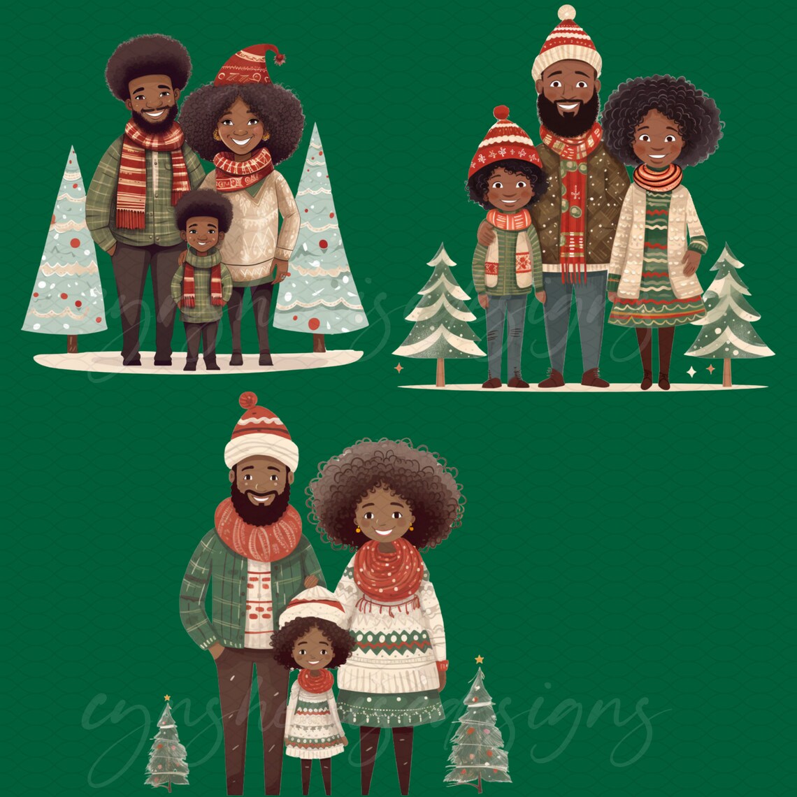 Christmas Holiday Clipart PNG Bundle Winter Clipart African - Etsy