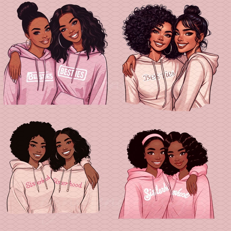 Black Girl PNG, Afro Girl Clipart, Black Woman, Best Friends, Sisters ...