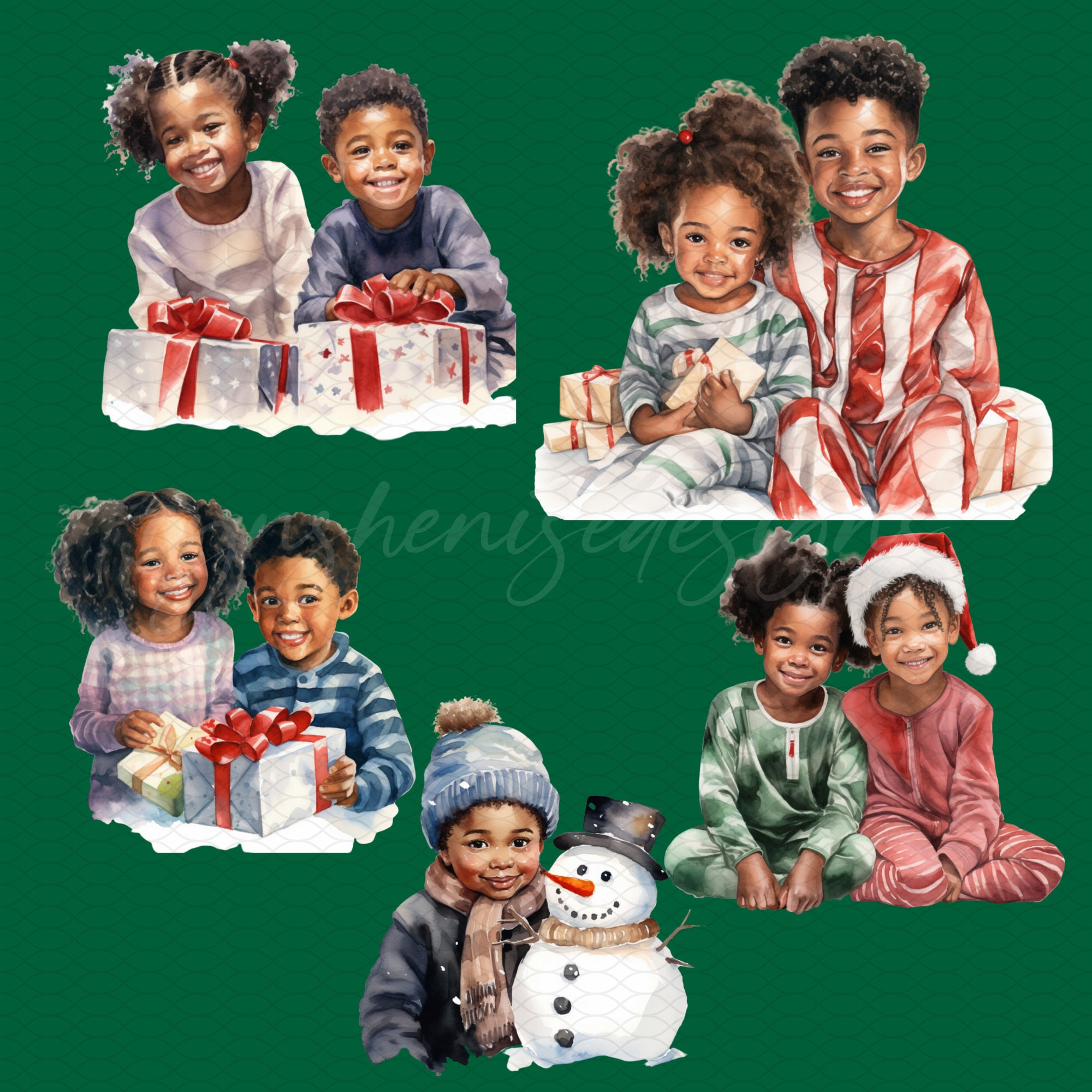 African American Santa Clipart, Black Santa Clipart, African American ...