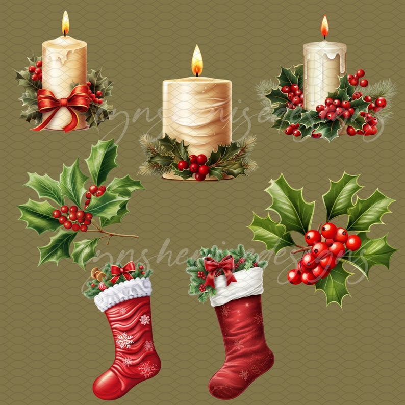Christmas Holiday Clipart PNG Bundle, Winter Clipart, African American ...