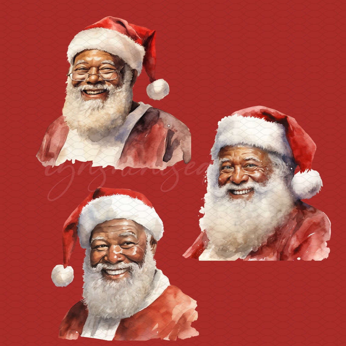 African American Santa Clipart, Black Santa Clipart, African American ...