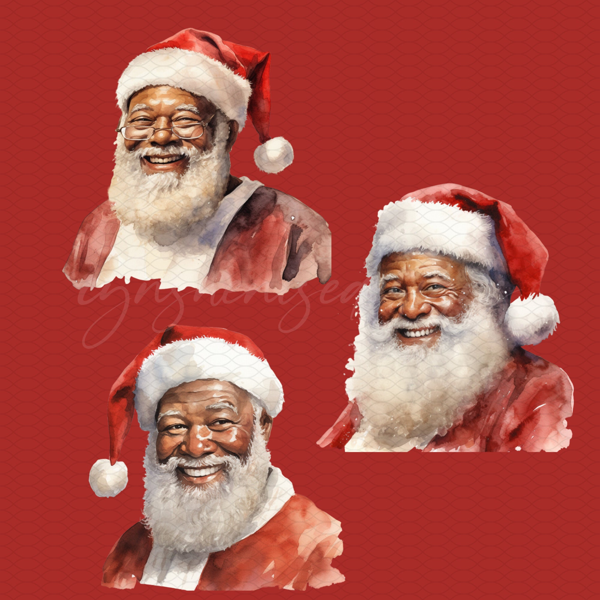 African American Santa Clipart, Black Santa Clipart, African American ...