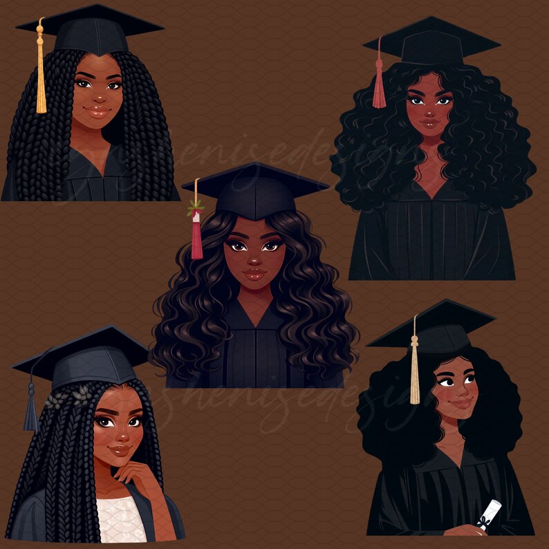 Black Girl PNG, Black Woman Clipart, Graduation, Black Girl Magic for ...