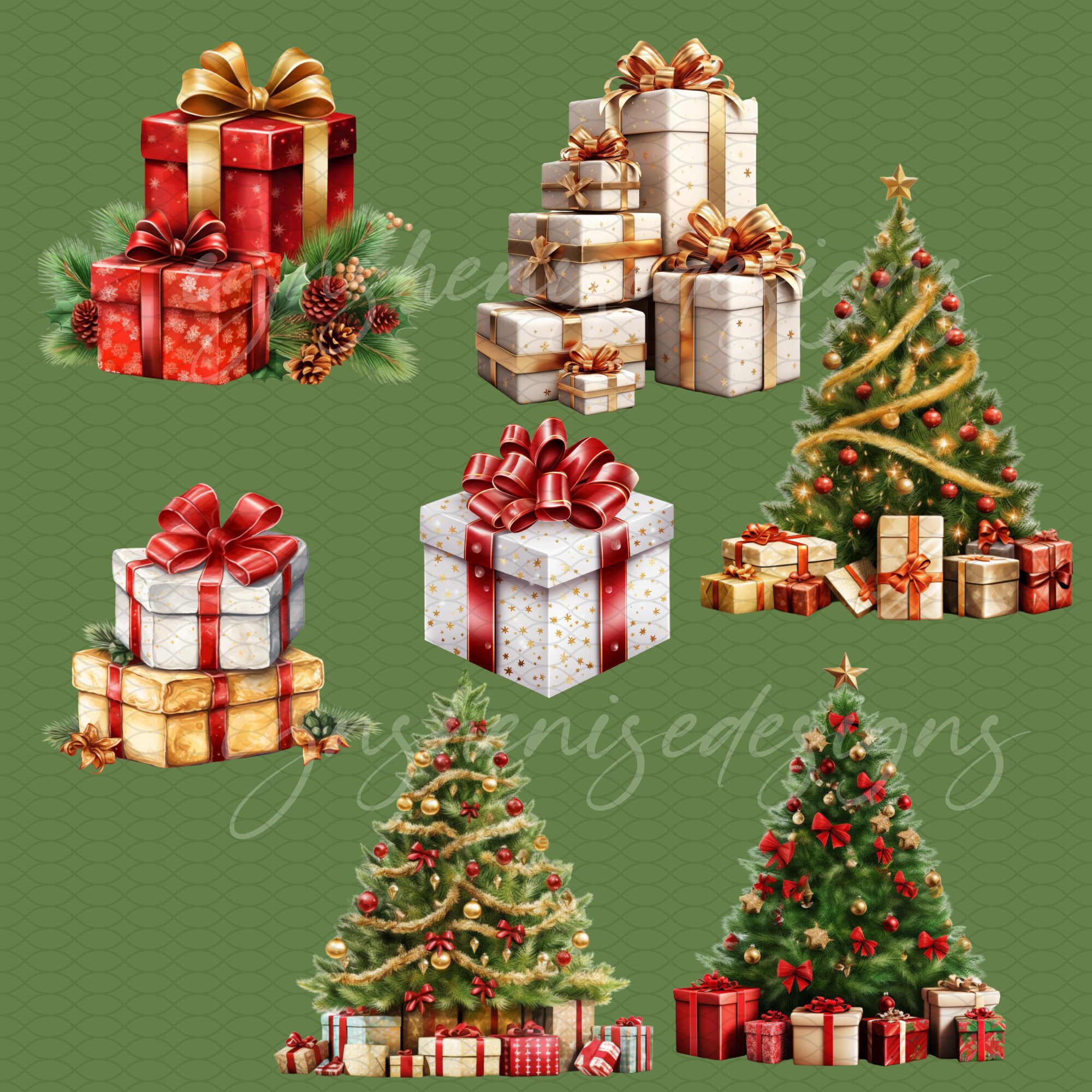 Christmas Holiday Clipart PNG Bundle, Winter Clipart, African American ...