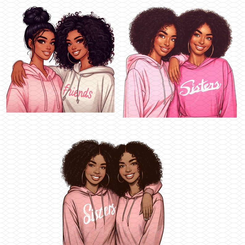 Black Girl PNG, Afro Girl Clipart, Black Woman, Best Friends, Sisters ...