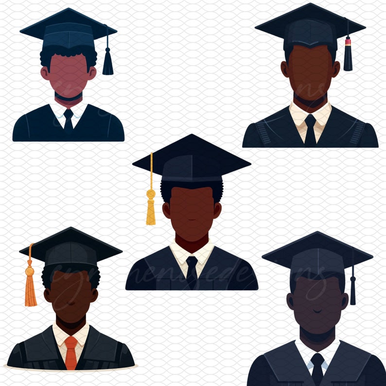 Faceless Black Girl PNG, Black Woman Clipart, Graduation, Black Girl ...