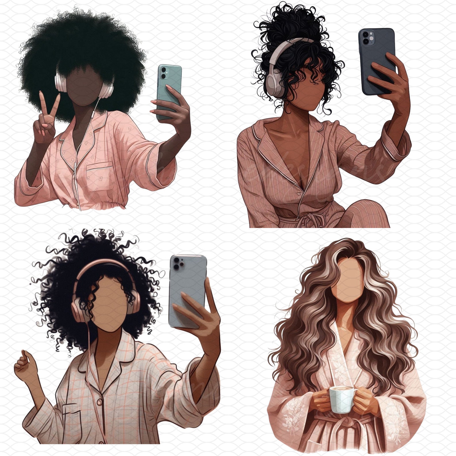 Faceless Black Girl PNG, Black Woman, Black Girl Clipart, Latina ...