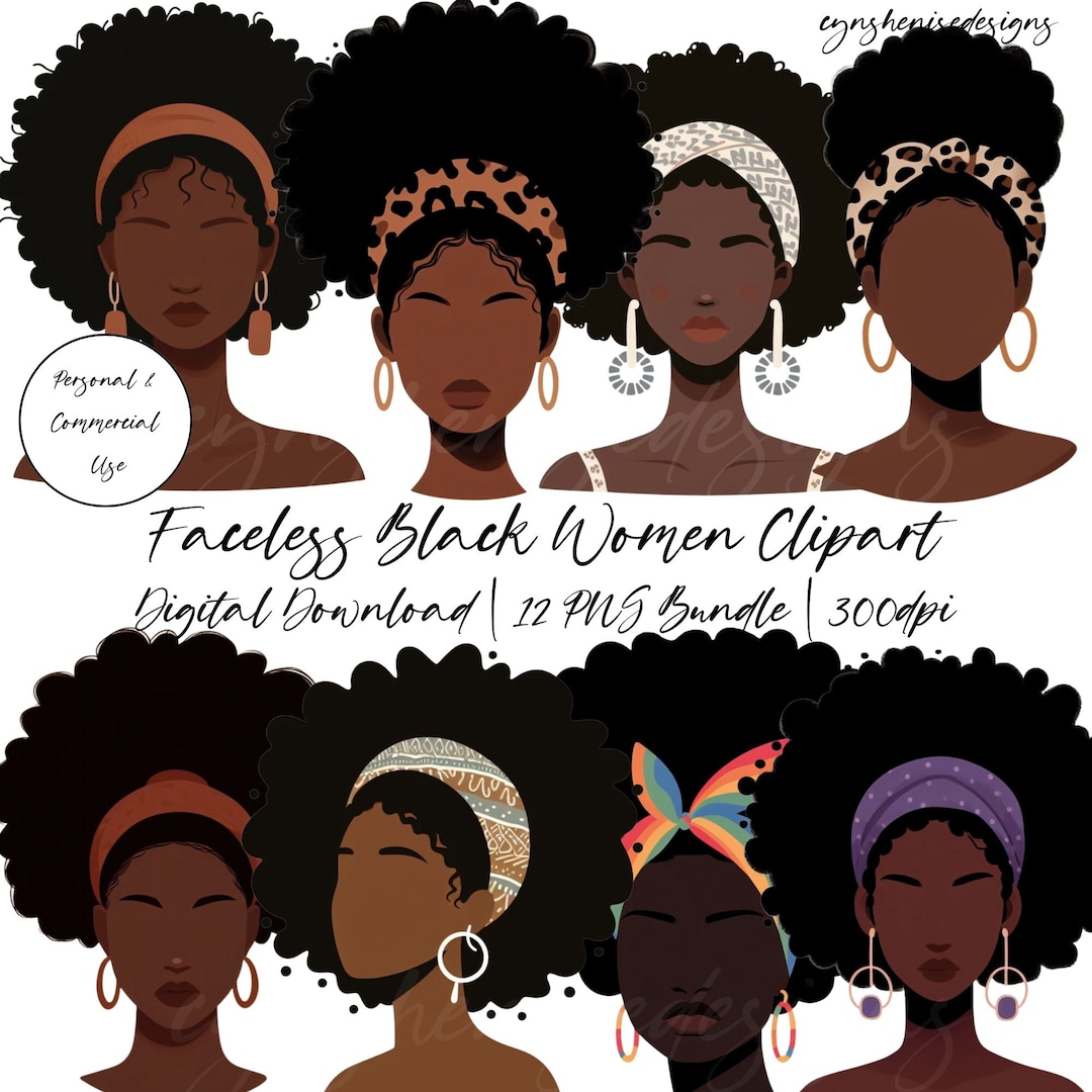Faceless Black Girl PNG, Black Woman, Black Girl Clipart, Black Girl ...