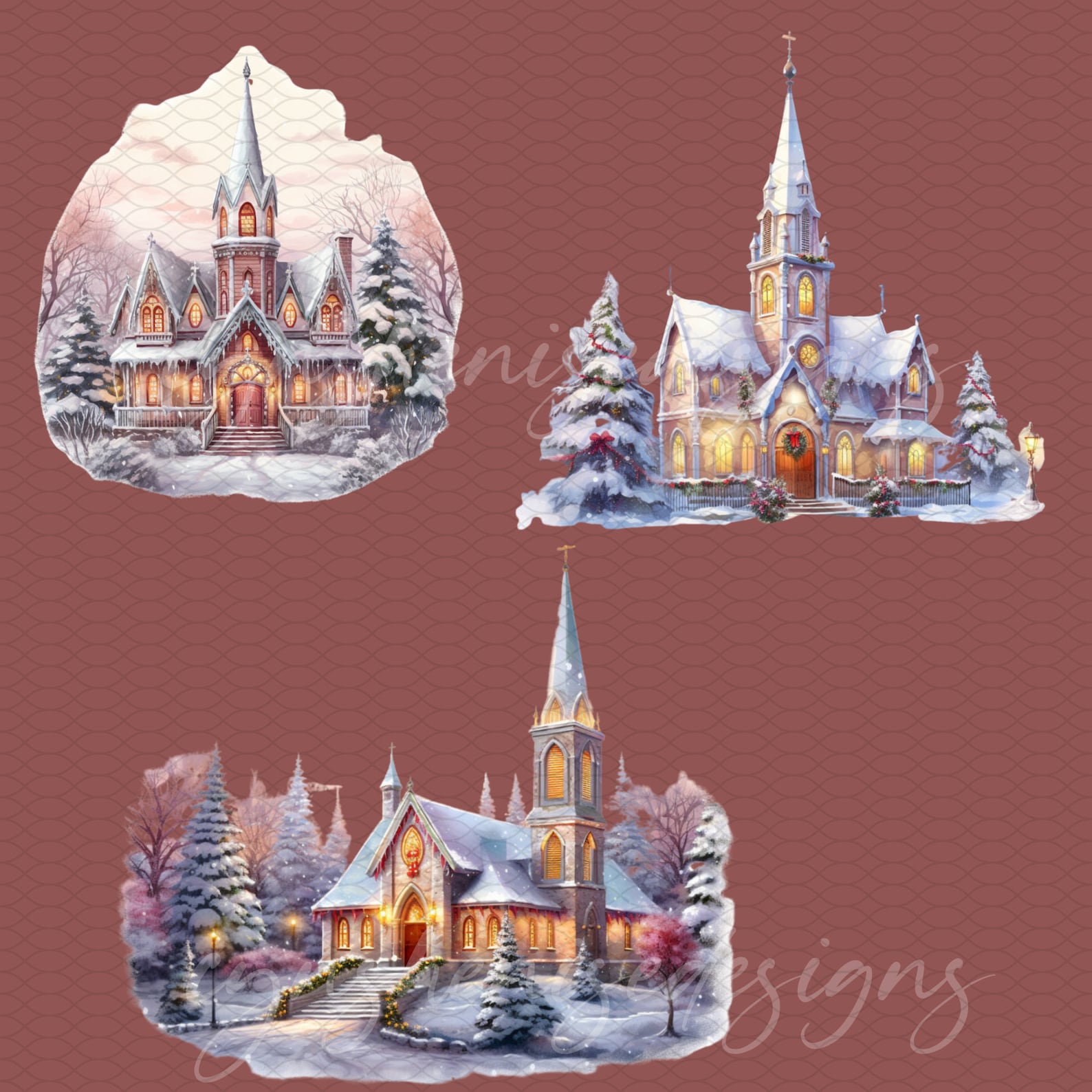 Christmas Holiday Clipart PNG Bundle, Winter Clipart, African American ...