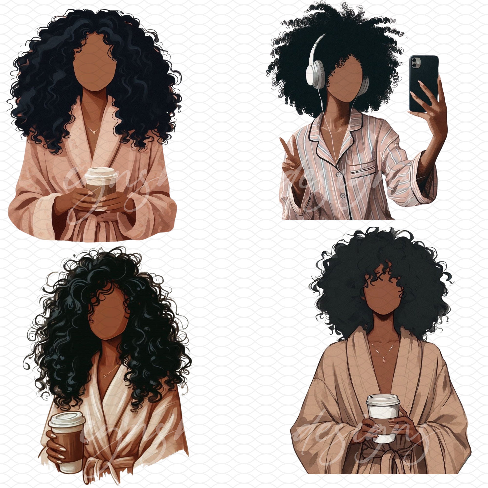 Faceless Black Girl PNG, Black Woman, Black Girl Clipart, Latina ...