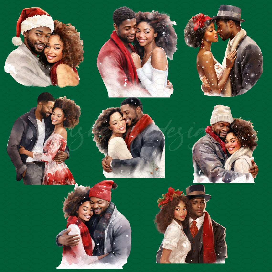 African American Santa Clipart, Black Santa Clipart, African American ...