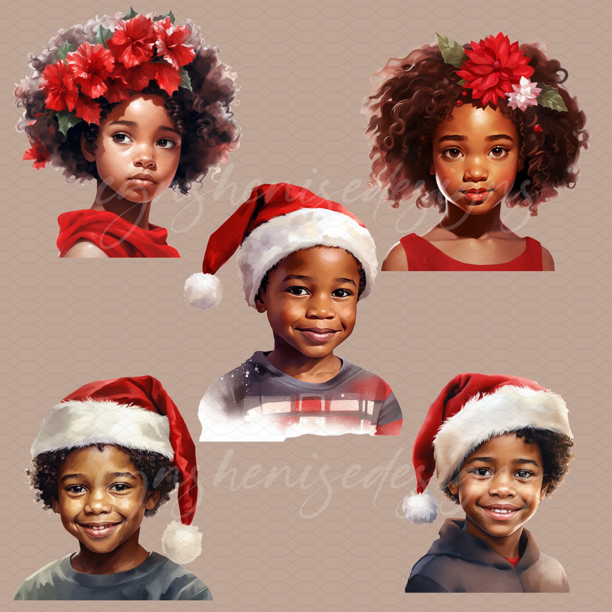 African American Santa Clipart, Black Santa Clipart, African American ...