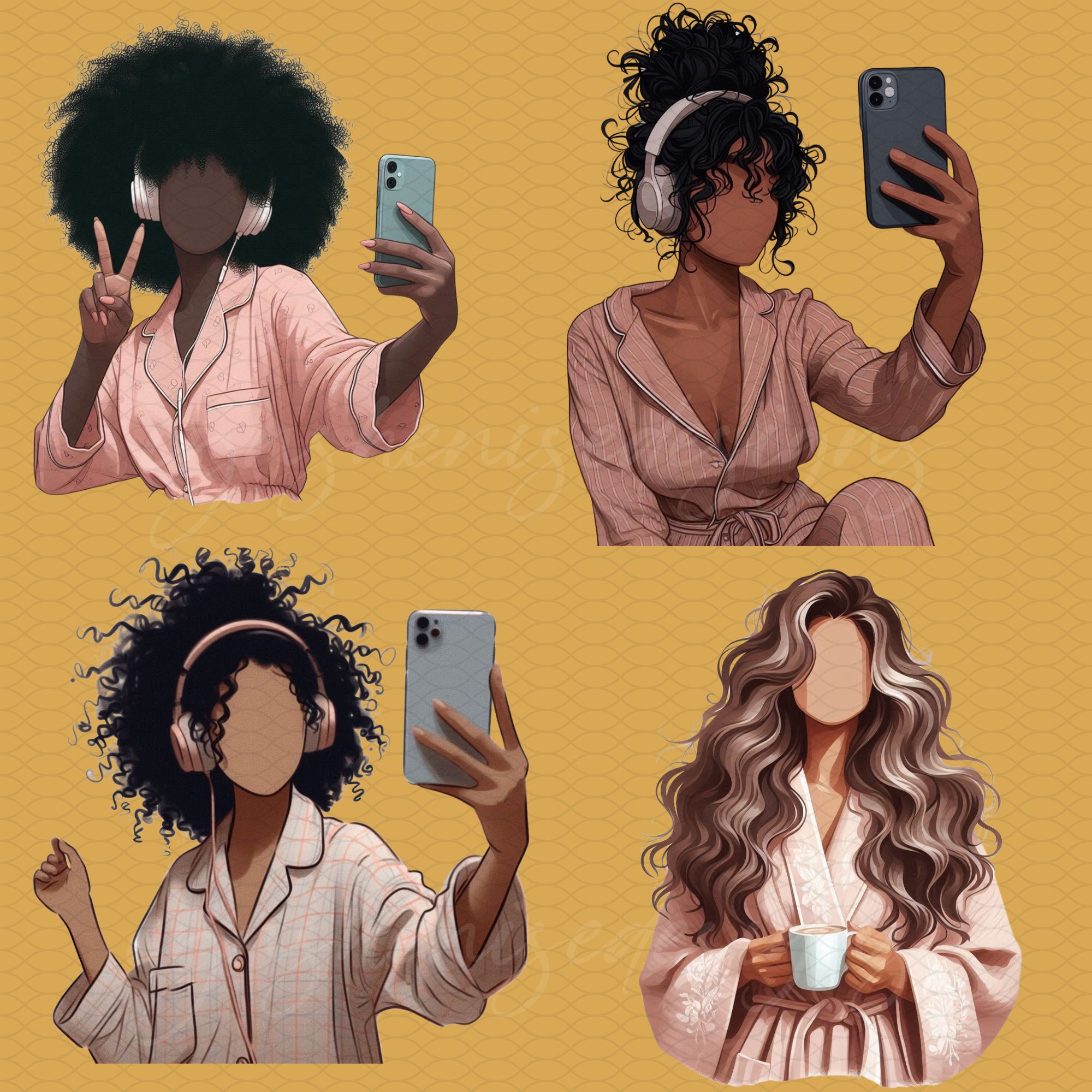 Faceless Black Girl PNG, Black Woman, Black Girl Clipart, Latina ...