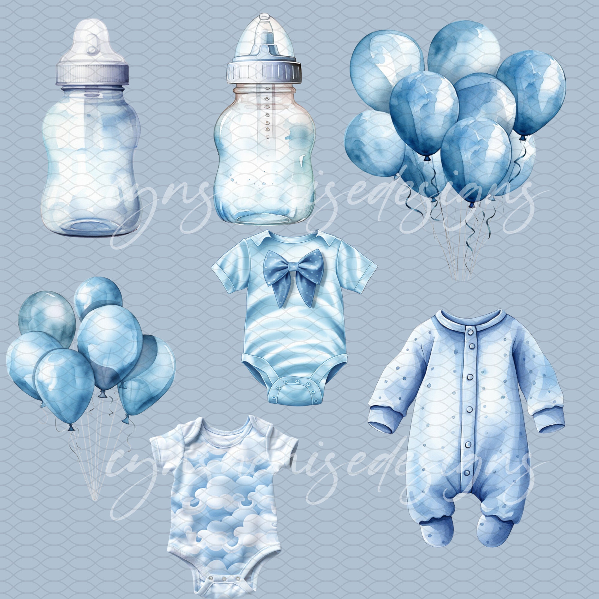 African American Baby Shower Clipart, Black Baby Boy Bundle Digital ...