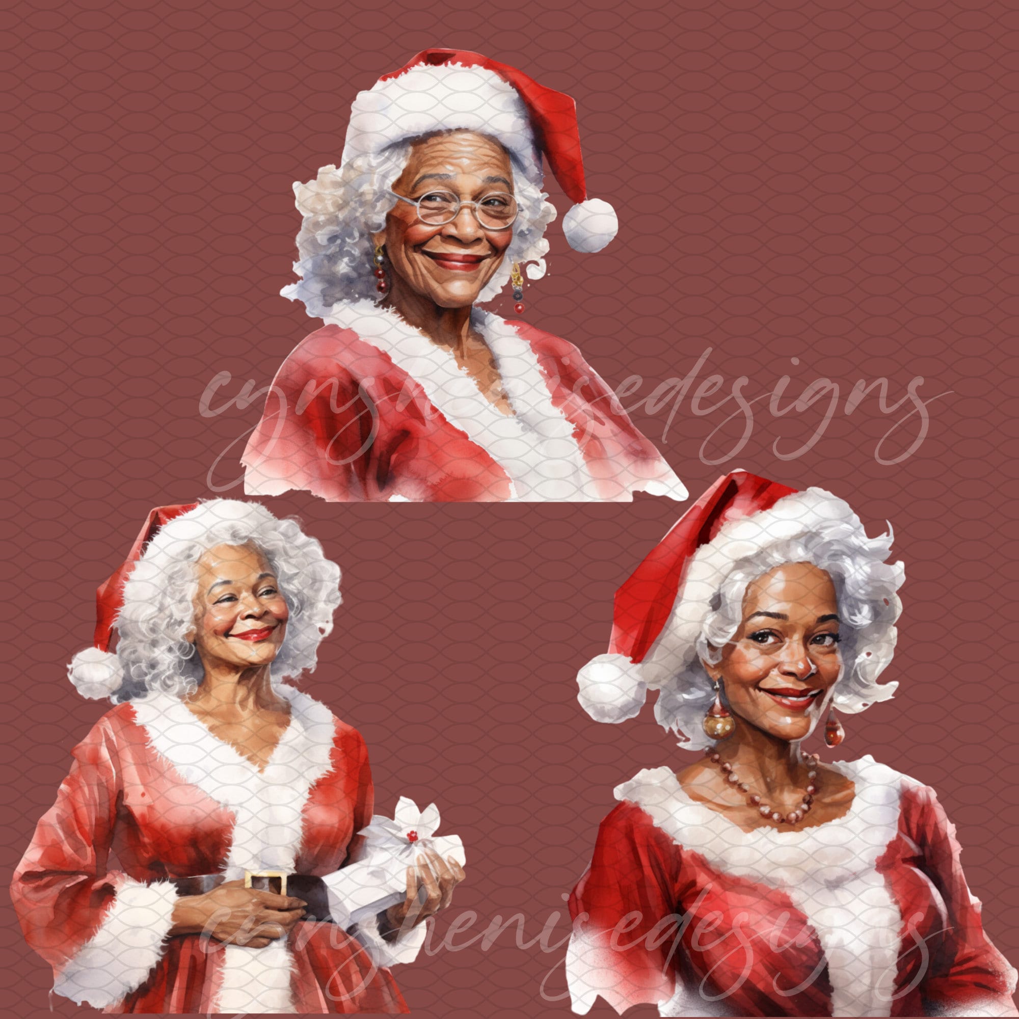 African American Santa Clipart, Black Santa Clipart, African American ...