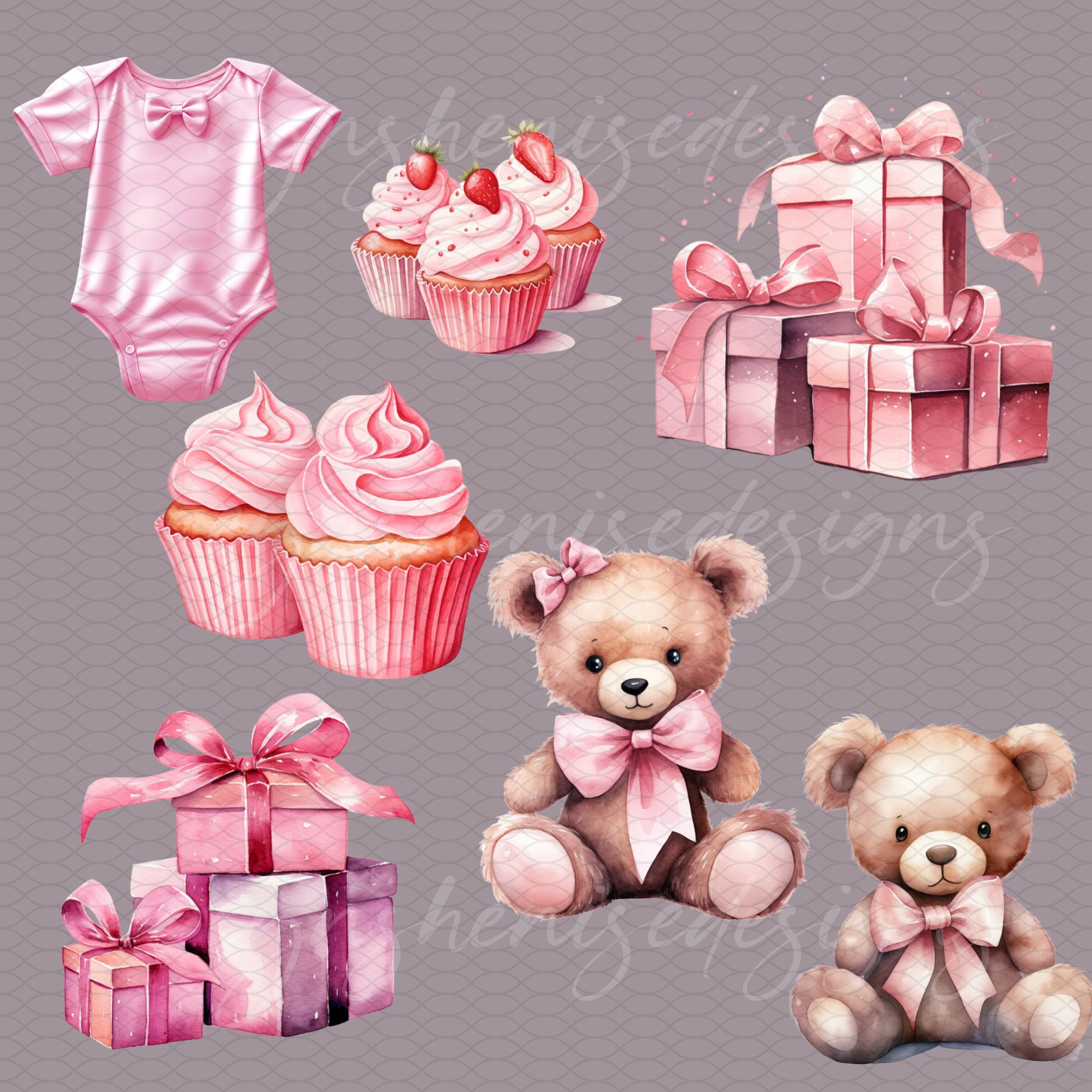 African American Baby Shower Clipart, Black Baby Girl Bundle Digital ...