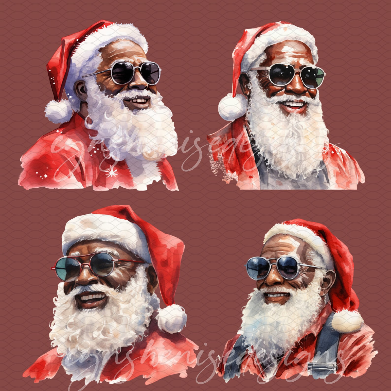 African American Santa Clipart, Black Santa Clipart, African American ...