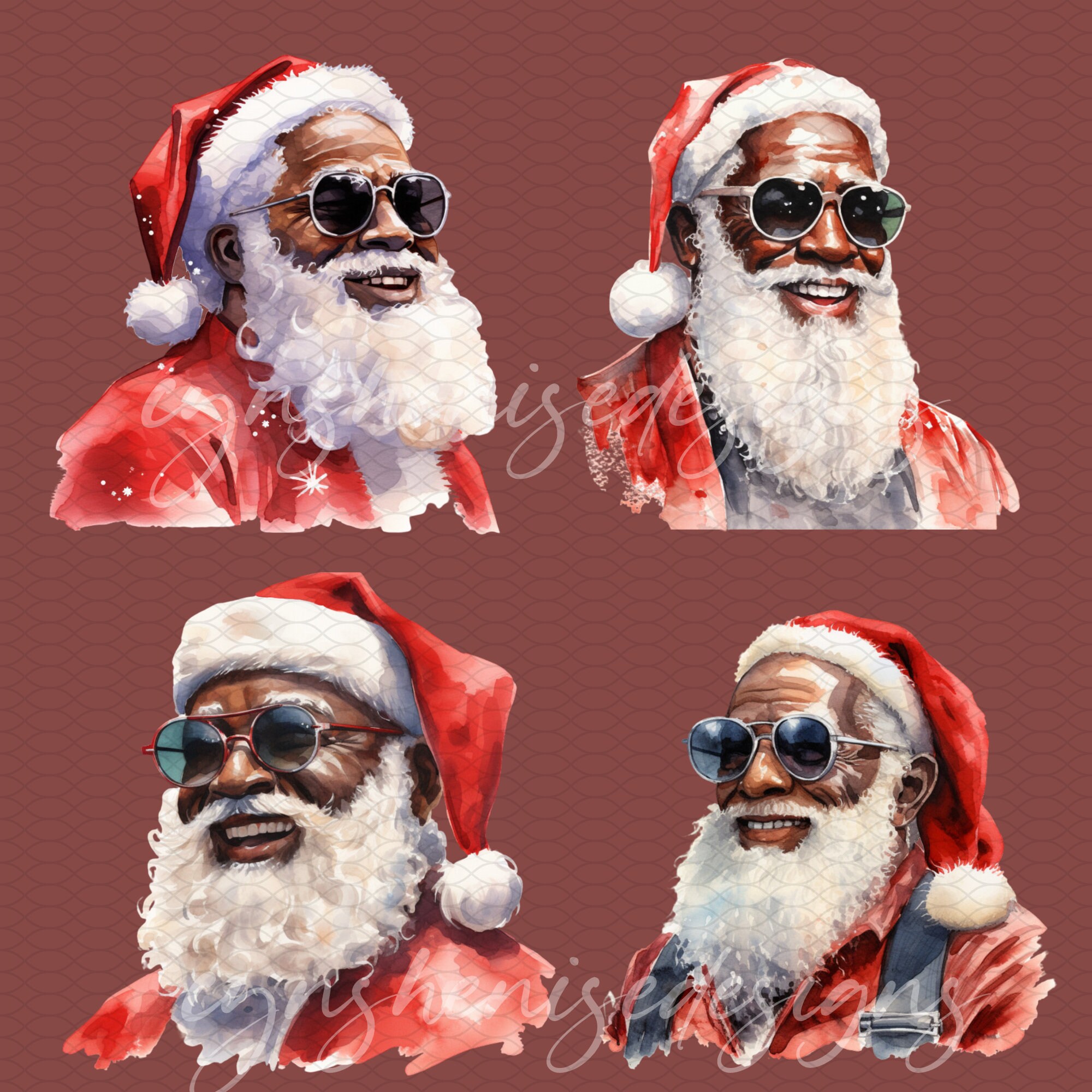 African American Santa Clipart, Black Santa Clipart, African American ...
