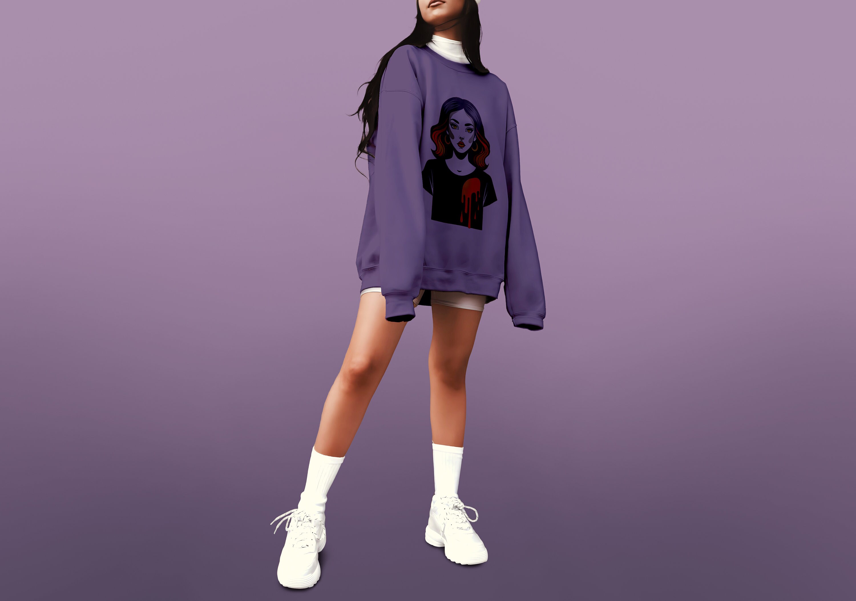 REALISTIC WEMEN SWEATSHIRT - High Res Psd Mockup (for Clothing Branding ...