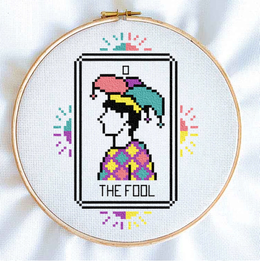 The Fool Cross Stitch, Tarot Cross Stitch Pattern, Witch Cross Stitch ...