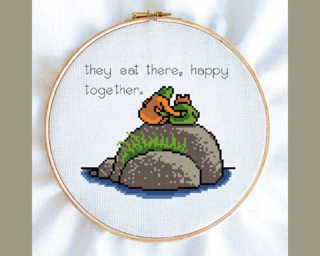 Frog and Toad Happy Together - PDF Cross Stitch Pattern - Etsy