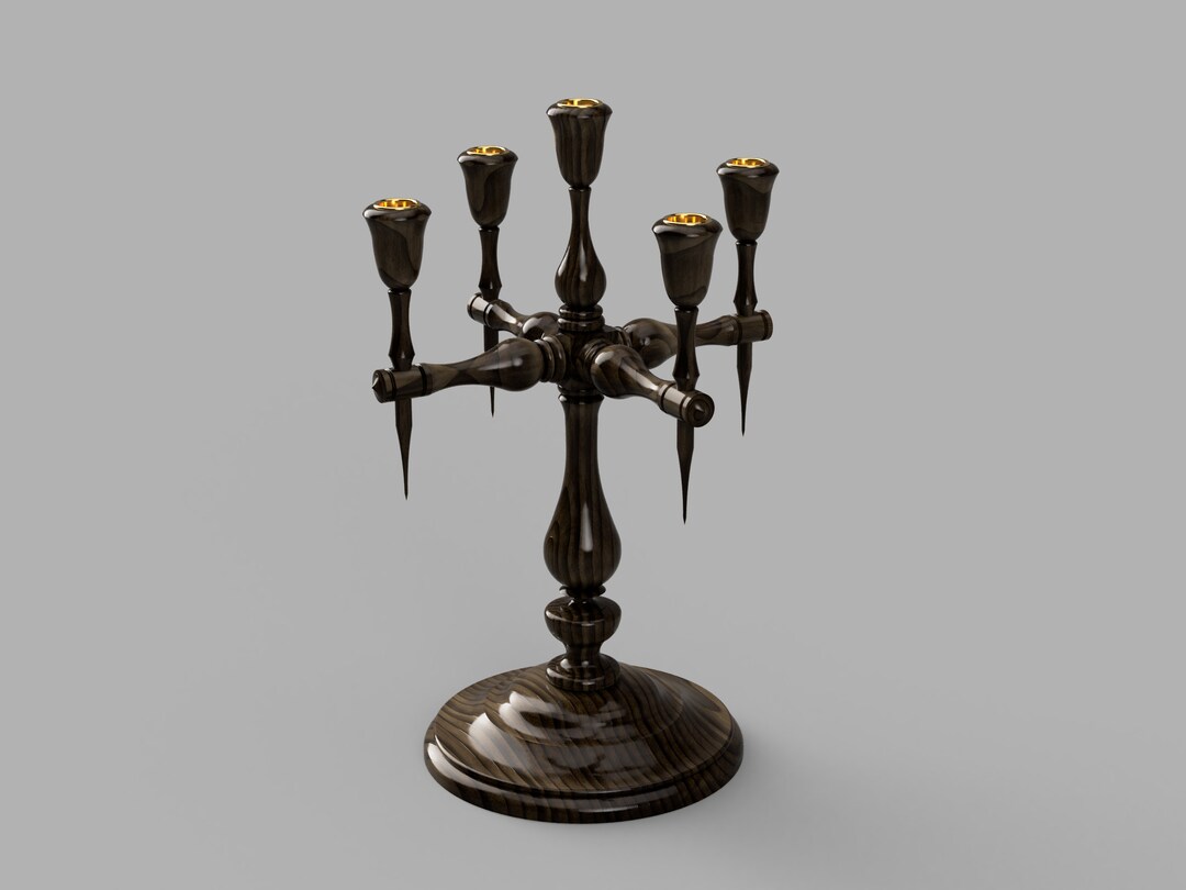 Woodturning Project Candle Holder Candelabra Candlestick Edition 3 Woodworking Plans Designs ...