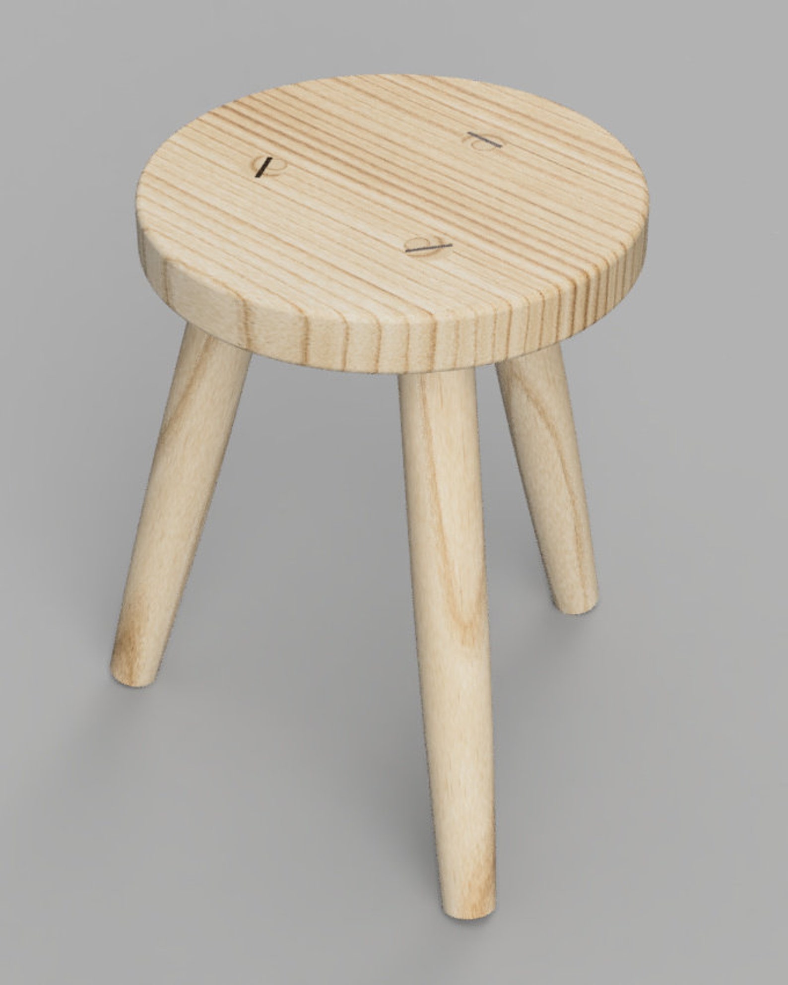 Wood Stool - 3 Legged Stool Wood Turning Plans for Irish Milking Stool ...