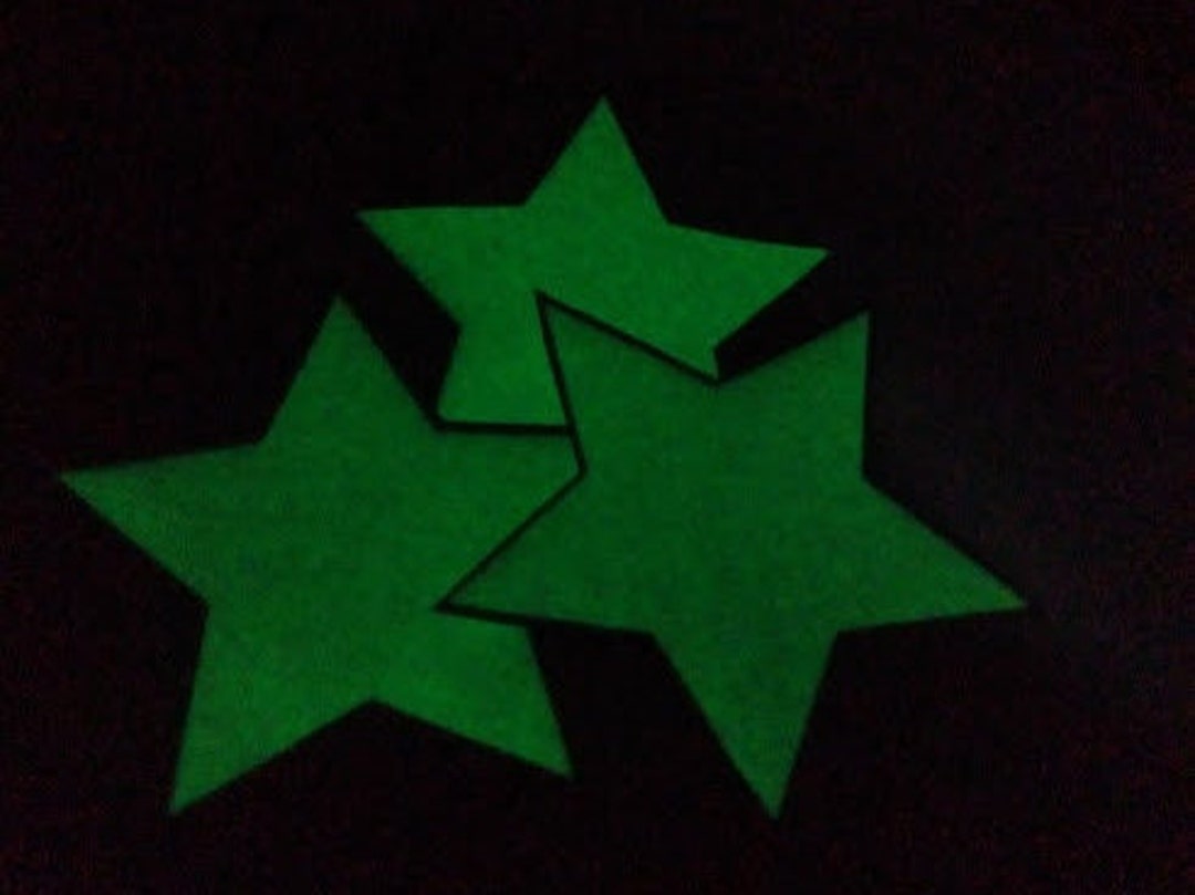Glow in the Dark Iron on Stars Set of 3 Handmade From Cotton Fabric 3 ...