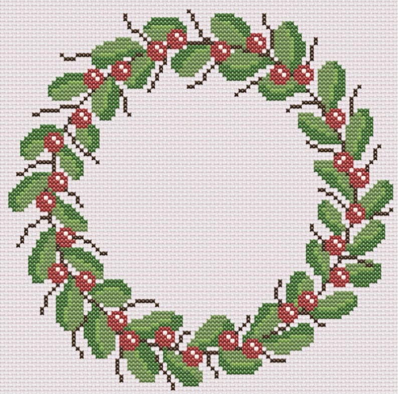 Holly Ring Cross-stitch Pattern - Etsy