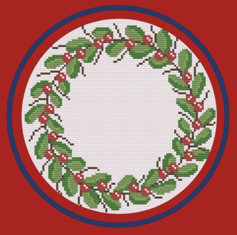 Holly Ring Cross-stitch Pattern - Etsy