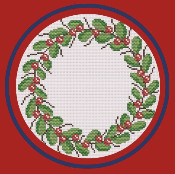 Holly Ring Cross-stitch Pattern - Etsy