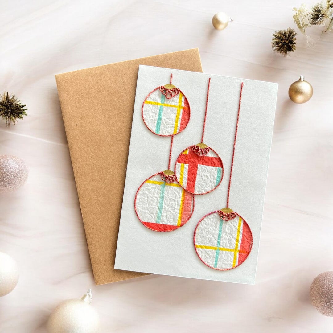 Greeting Card, Handmade in Japan, Mizuhiki Art, Decoration, Christmas ...
