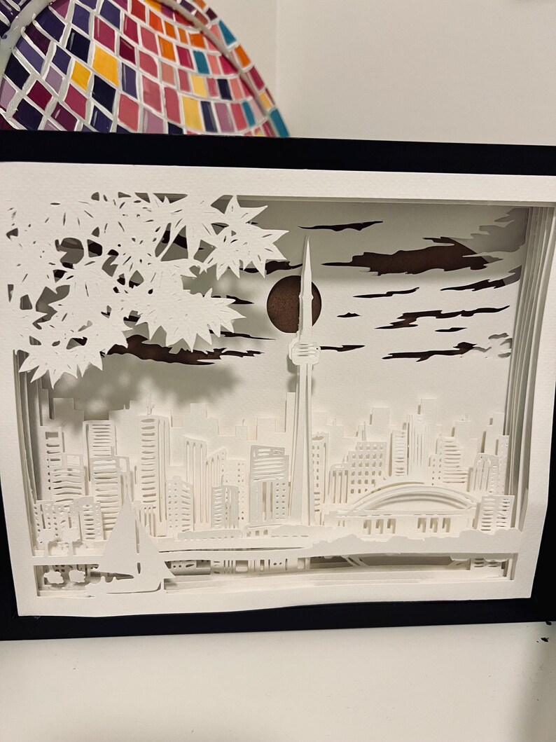 Toronto Skyline Shadow Box - Custom Keepsake Gift for Travel & City ...