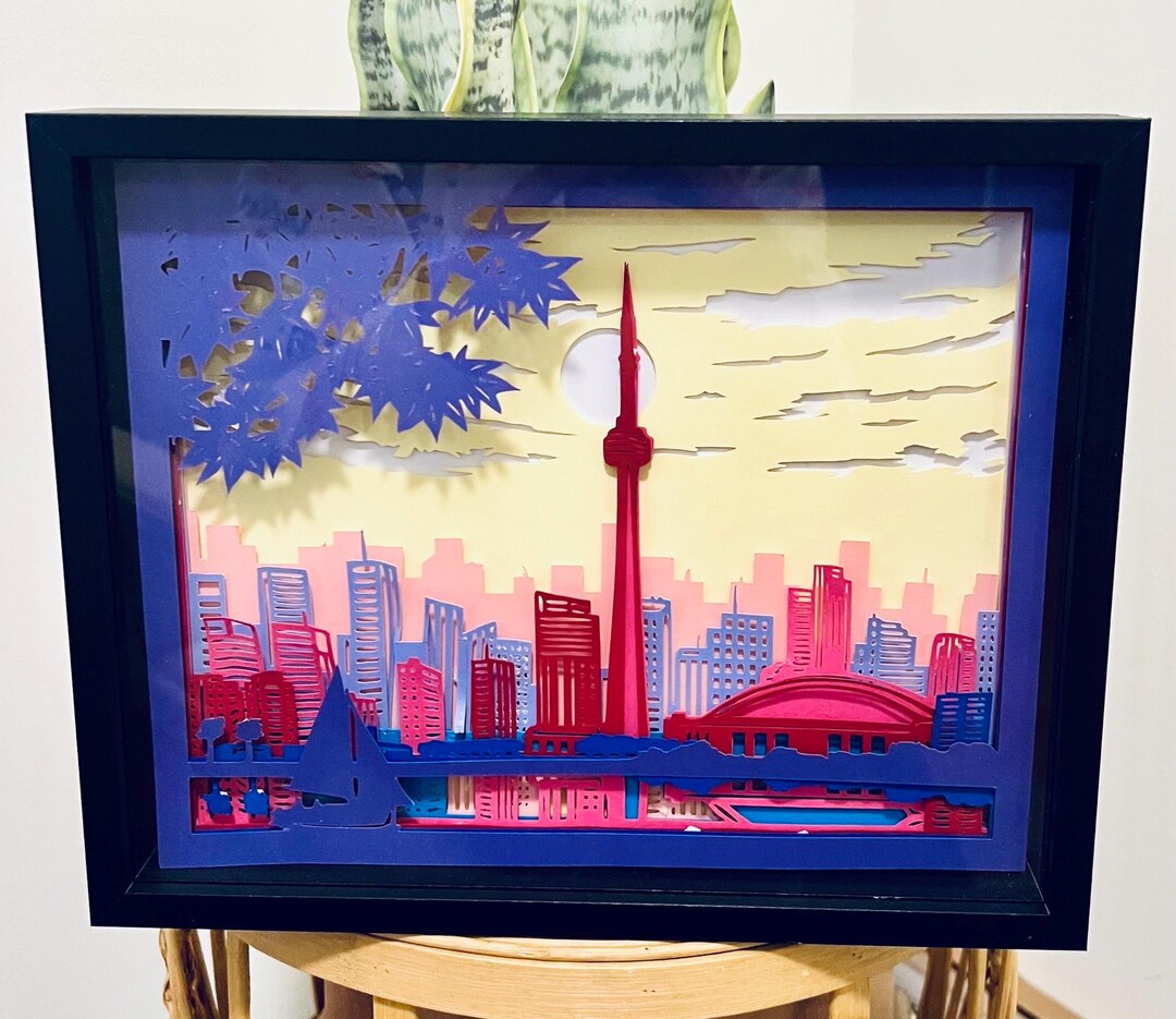 Toronto Skyline Shadow Box - Custom Keepsake Gift for Travel & City ...