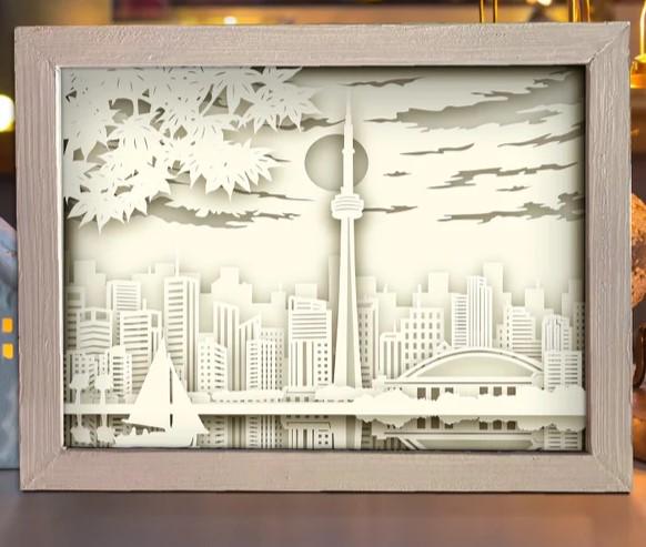 Toronto Skyline Shadow Box - Custom Keepsake Gift for Travel & City ...