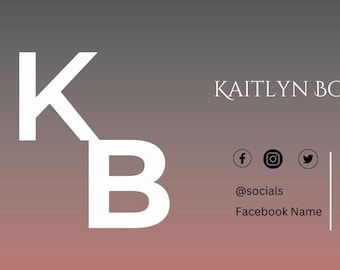 Modern Business Card, Premade Design, Pink and Grey, Unique Calling ...