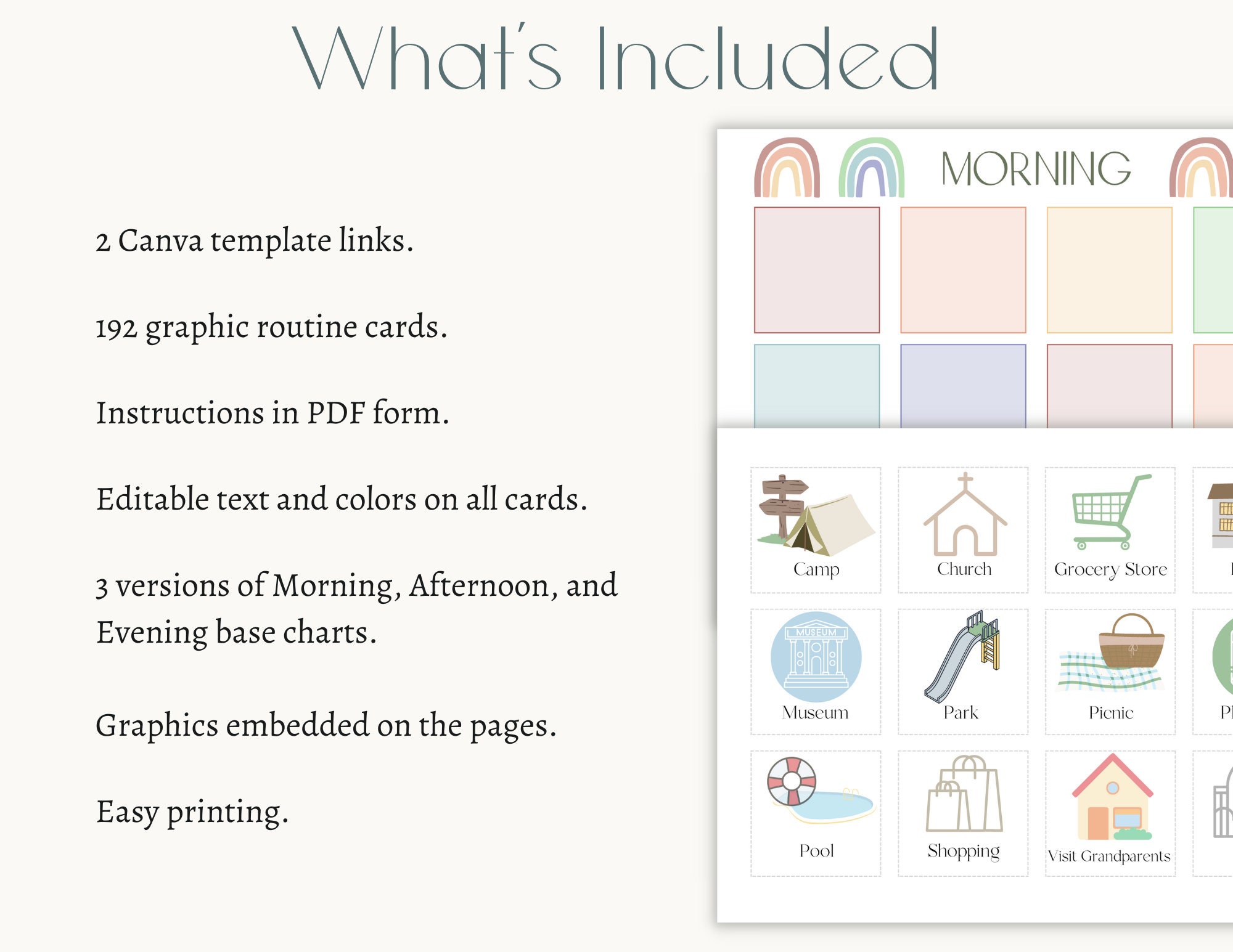 Kid's Daily Routine Cards, Routine Cards, Toddler Routine, Picture ...
