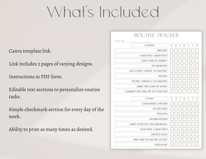 Editable Daily Routine Checklist | Habit Tracker | Daily Routine ...