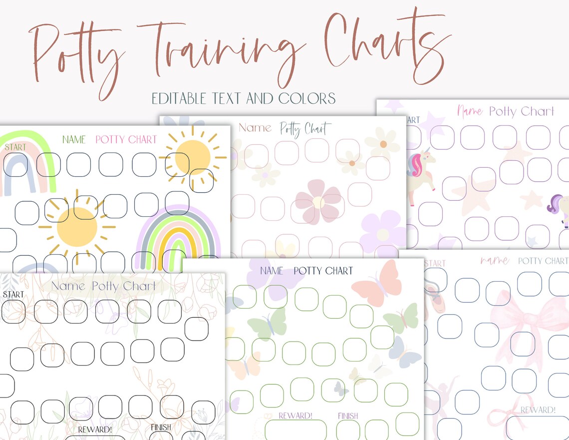 Potty Training Chart, Girl Potty Chart, Printable Potty Chart, Toddler ...