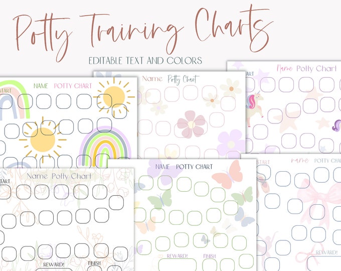 Potty Training Chart [PINK] Printable|kids Toilet Training Reward Chart ...