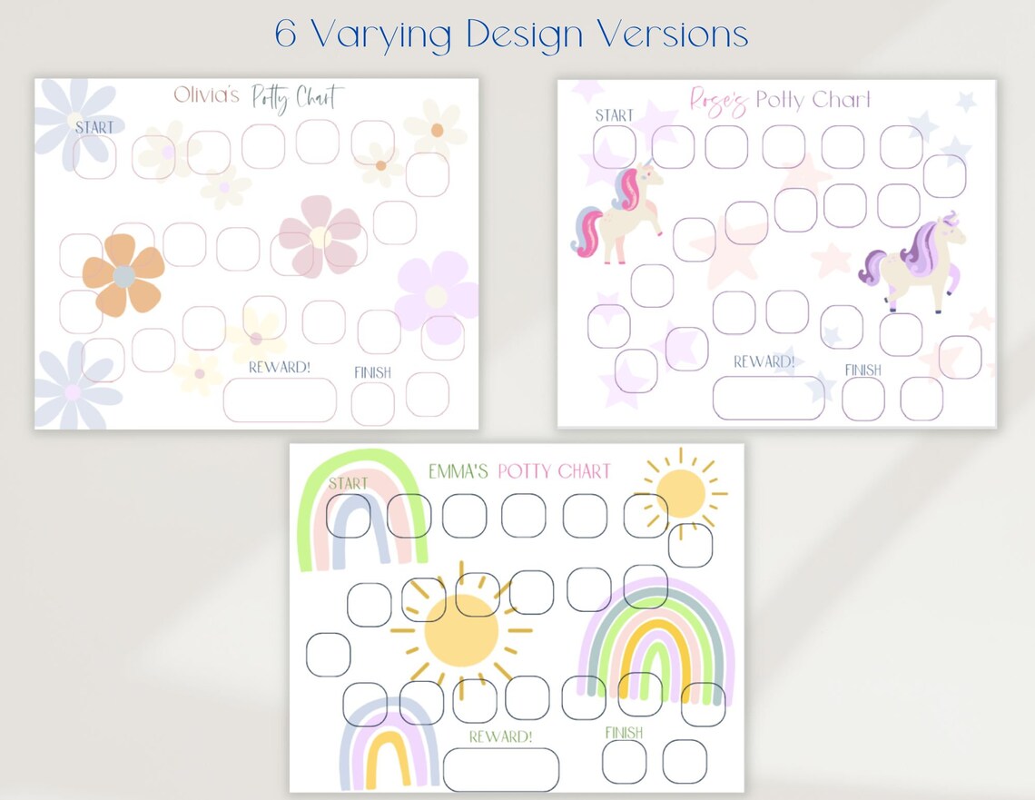 Potty Training Chart, Toddler Reward Chart, Sticker Chart, Printable ...