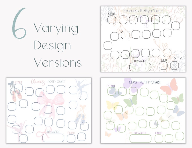 Potty Training Chart, Girl Potty Chart, Printable Potty Chart, Toddler ...