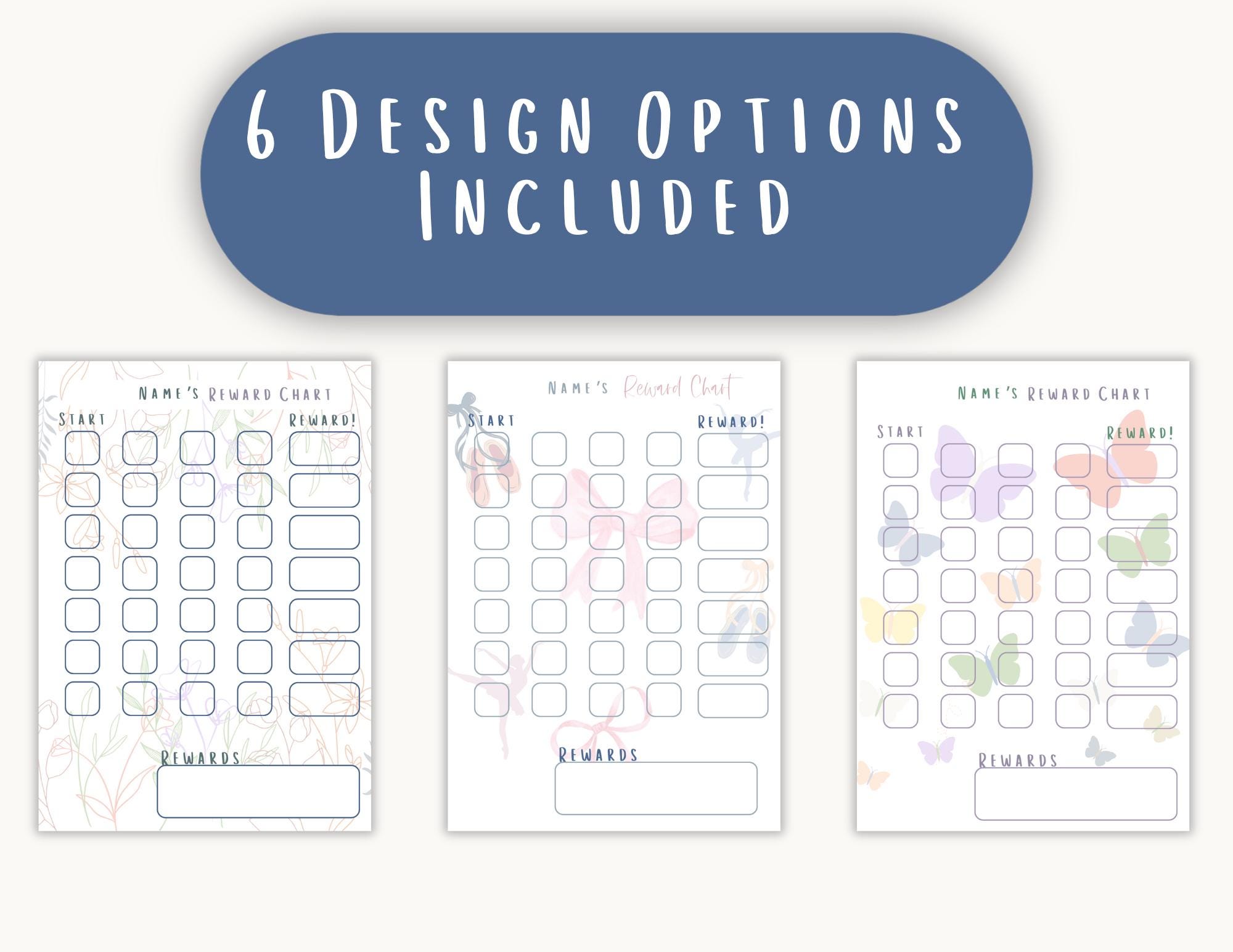 Customizable Kids Reward Chart | Instant Download | A4 & US Letter ...