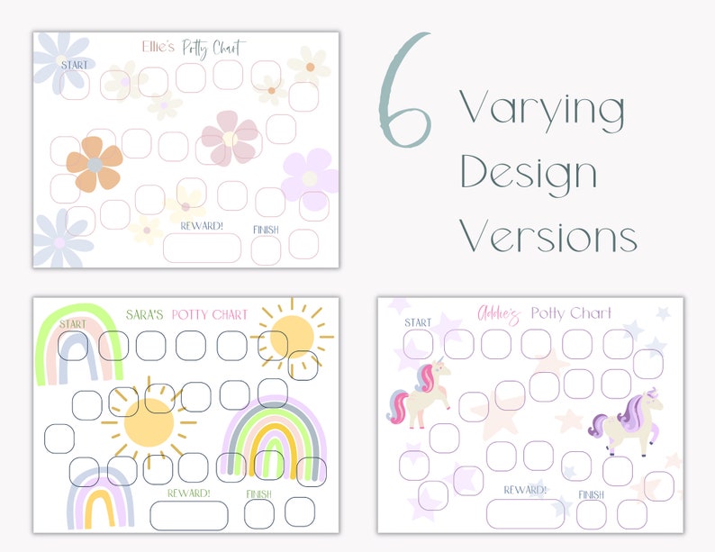 Potty Training Chart, Girl Potty Chart, Printable Potty Chart, Toddler ...