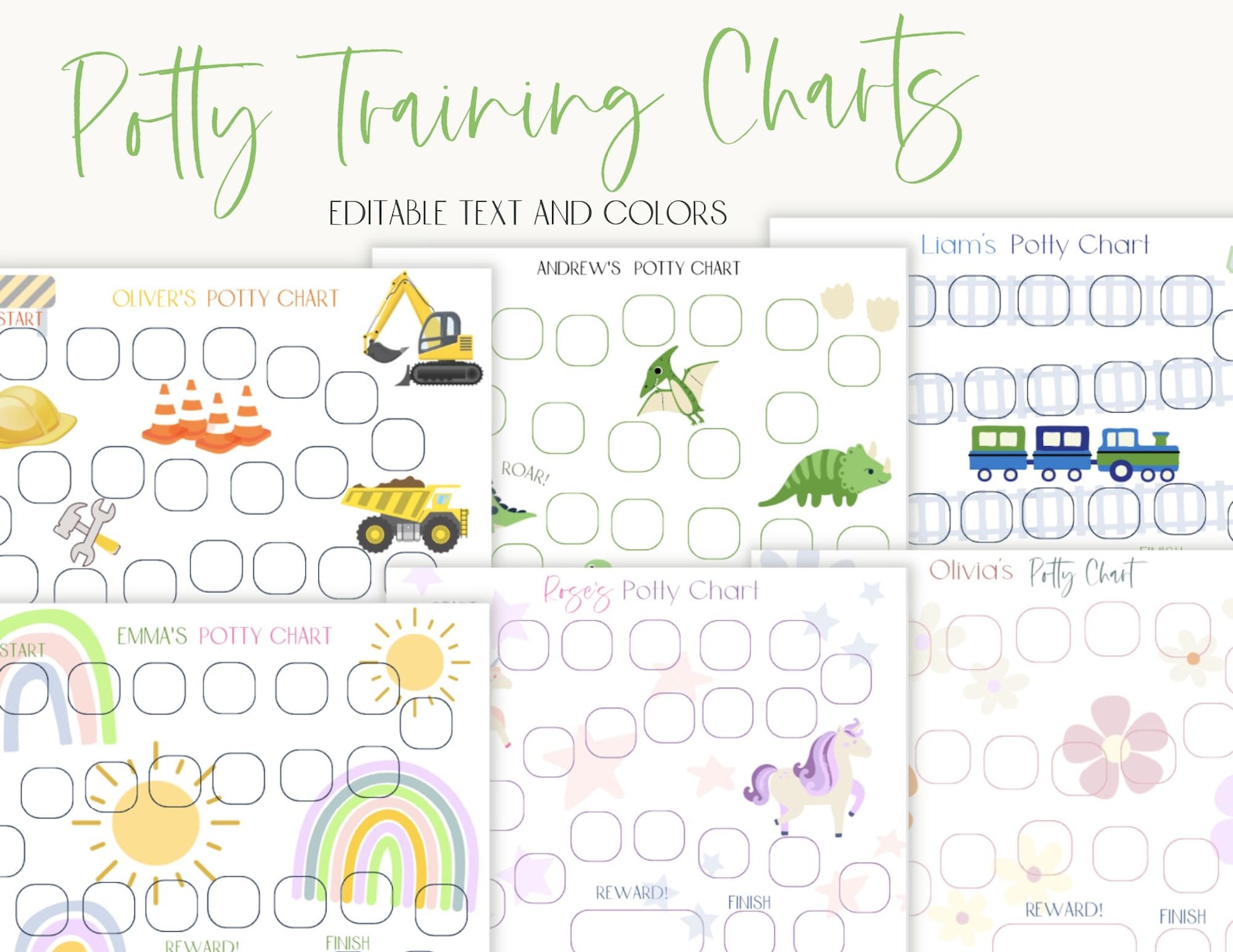 Potty Training Chart, Toddler Reward Chart, Sticker Chart, Printable ...