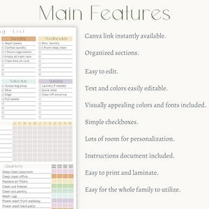 Editable Family Chore Chart: Cleaning Schedule Checklist (digital ...