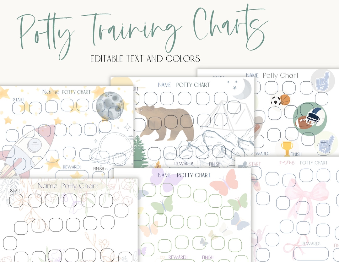Printable Potty Chart, Potty Training Chart, Sticker Chart, Printable ...