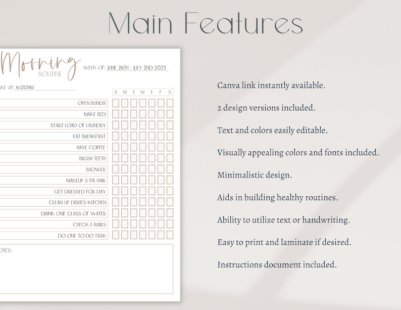 Editable Daily Routine Checklist | Habit Tracker | Daily Routine ...
