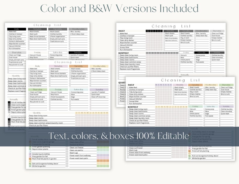 Family Chore Chart, Cleaning Schedule Checklist, Cleaning Schedule ...
