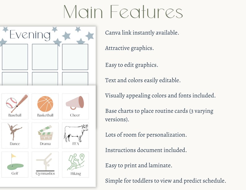 Kid's Daily Routine Cards, Routine Cards, Toddler Routine, Picture ...